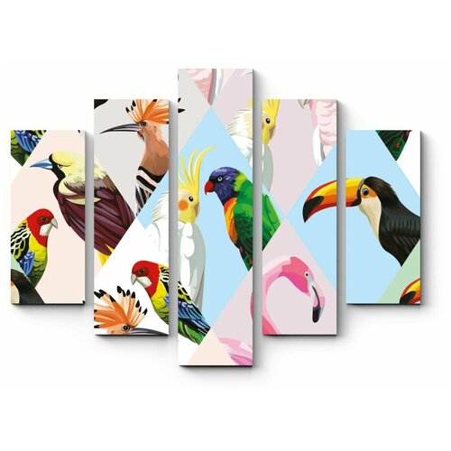Модульная картина Тропические птицы95x76