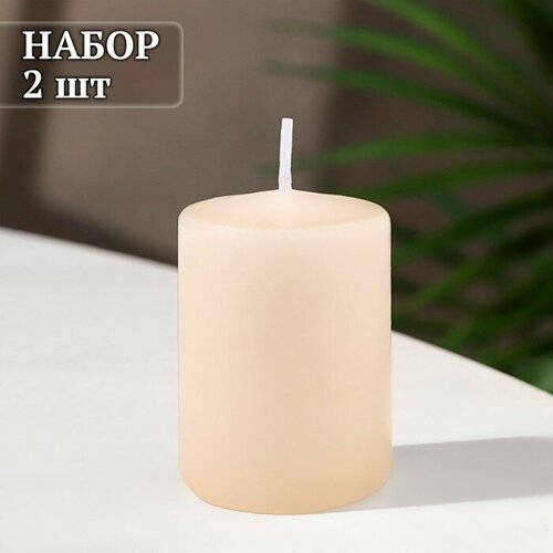 Набор свечей-цилиндров ароматических "Солёная карамель" 2 шт, 4х6 см (комплект из 8 шт)