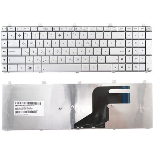 Клавиатура для ноутбука Asus N75, русская, серебристая