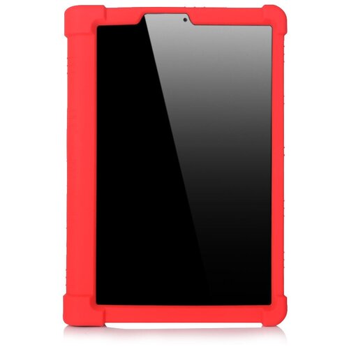 Чехол панель накладка MyPads для Lenovo Yoga Smart Tab YT-X705F 64Gb с защитными заглушками и защитой боковых кнопок красная