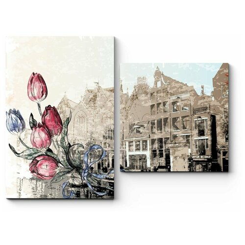 Модульная картина Винтажный Амстердам 130x98