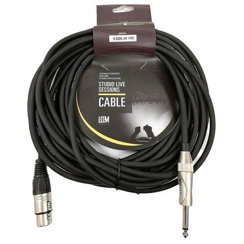 Аудио кабель XLR (папа) на 6.35 мм jack mono 9m / NMH-30 Leem / джек акустический аудио кабель, музыкальный кабель, шнур для микрофона, гитары