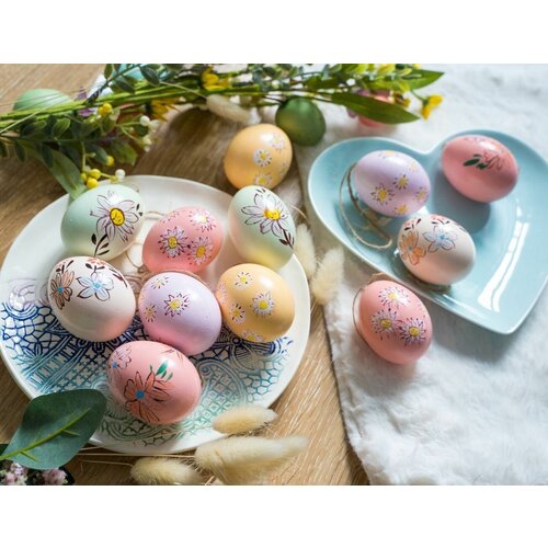 Kaemingk, Декоративные пасхальные яйца цветочный этюд, подарочный набор, 6 см (упаковка 12 шт.) 808281