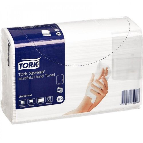TORK Полотенце бумажное 190шт Universal 2-слойное натуральный 234x213 см Multifold 471103