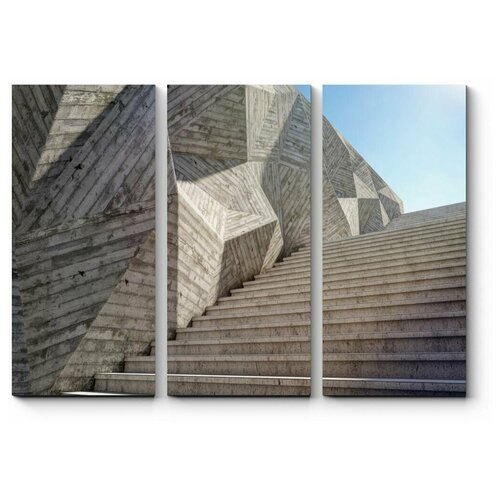 Модульная картина Элемент бетонной стены с лестницей вверх100x72