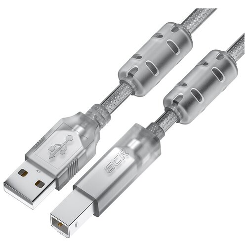 Аксессуар GCR Prof USB 2.0 28/24AWG AM-BM 3.0m Clear GCR-52424