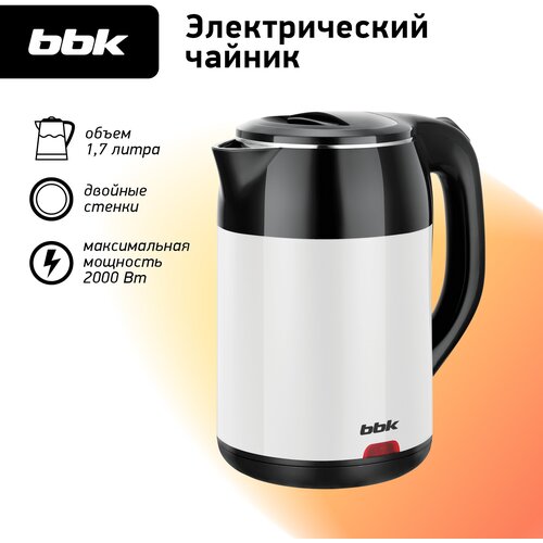 Чайник электрический BBK EK1709P черный/белый