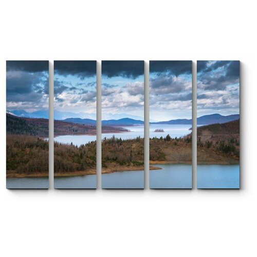 Модульная картина Пейзаж в оттенках голубого 90x54
