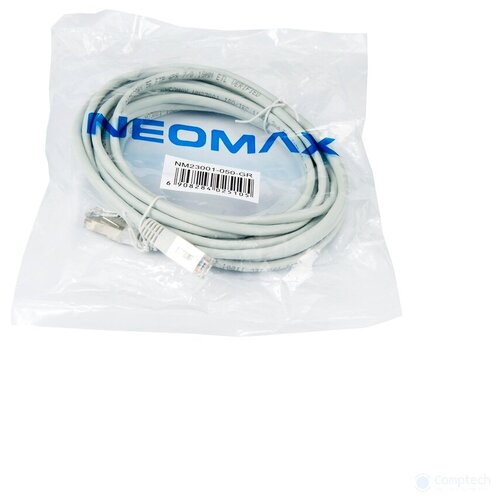 NEOMAX (NM23001-050) Шнур коммут. FTP 5 м cat.5е серый многожильный