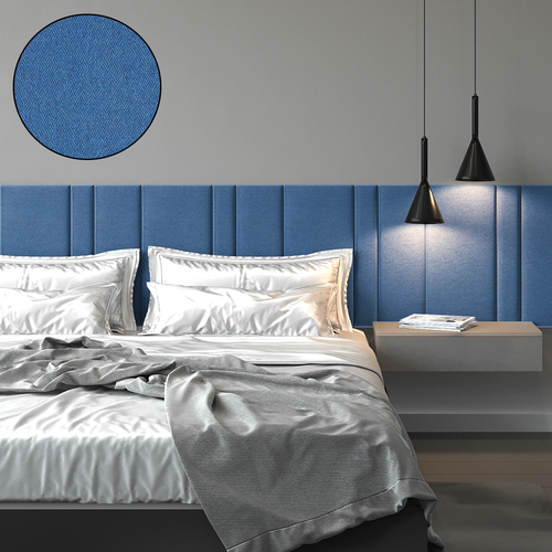 Стеновая панель из рогожки (изголовье) "Berg decor" 60х20х3 см 784 синий (4 шт)