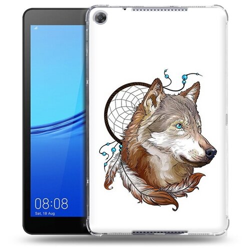 Чехол задняя-панель-накладка-бампер MyPads волк и ловец снов для HUAWEI MediaPad M5 Lite 8 64Gb/LTE/WiFi противоударный