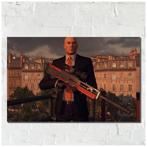 Картина интерьерная на дереве, рисунок игра Hitman 2 - 11721