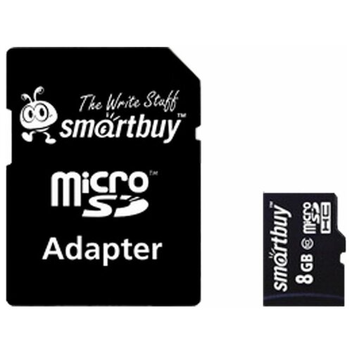 Карта памяти SmartBuy microSDHC 8 ГБ Class 10, V10, A1, R/W 23/17 МБ/с, адаптер на SD, 1 шт.