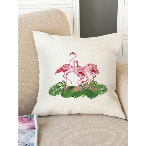 Подушка декоративная на диван Фламинго №251