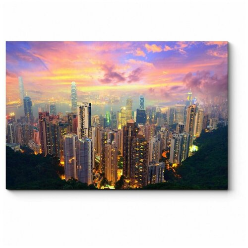 Модульная картина Головокружительный вид с Пика Виктория, Гонконг 60x40