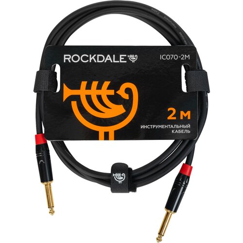 Кабель mono jack - mono jack ROCKDALE IC070-2M (2 м), черный