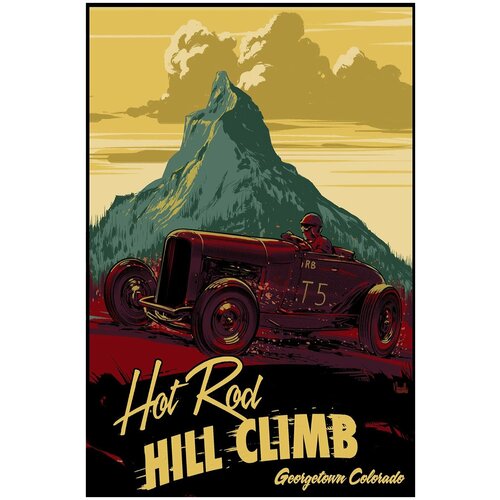 Постер / Плакат / Картина Автомобили - Восхождение на холм Hot Rod 60х90 см в подарочном тубусе