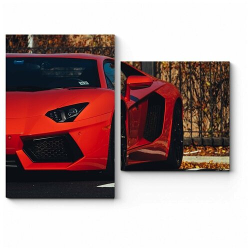 Модульная картина Красный Lamborghini Aventador 40x30