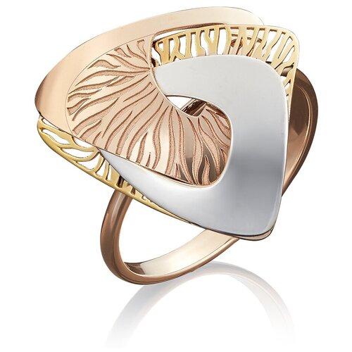 Кольцо PLATINA, комбинированное золото, 585 проба, размер 16.5