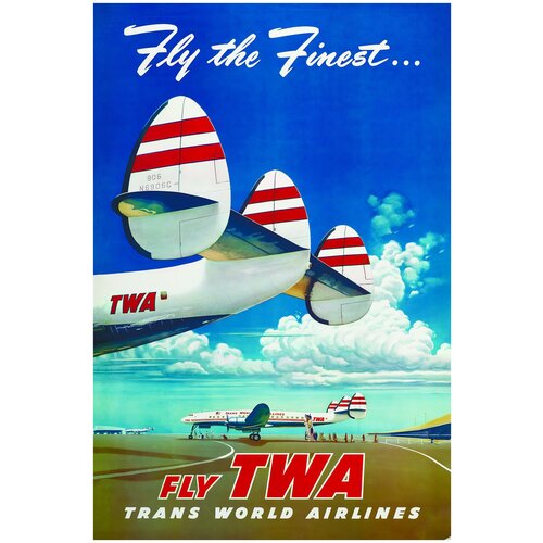 Постер / Плакат / Картина Fly TWA 50х70 см в раме