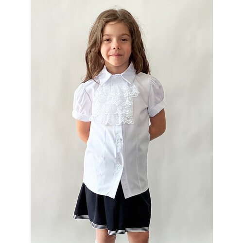 Школьная блуза Бушон, размер 122, белый