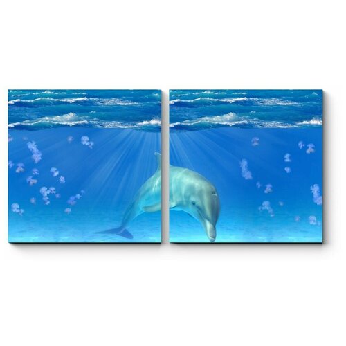 Модульная картина Сладкий сон дельфина 60x30