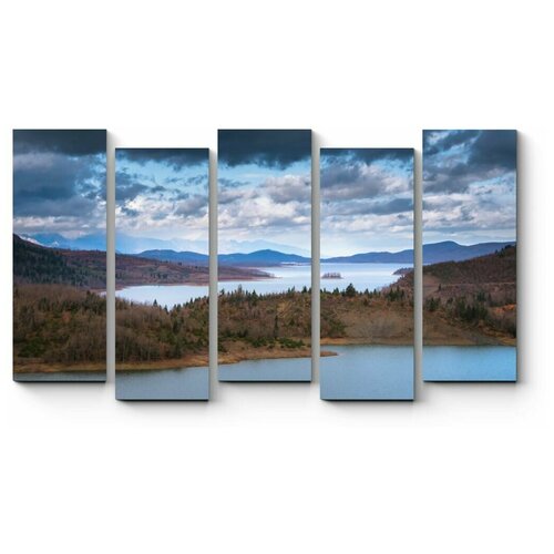 Модульная картина Пейзаж в оттенках голубого 120x69