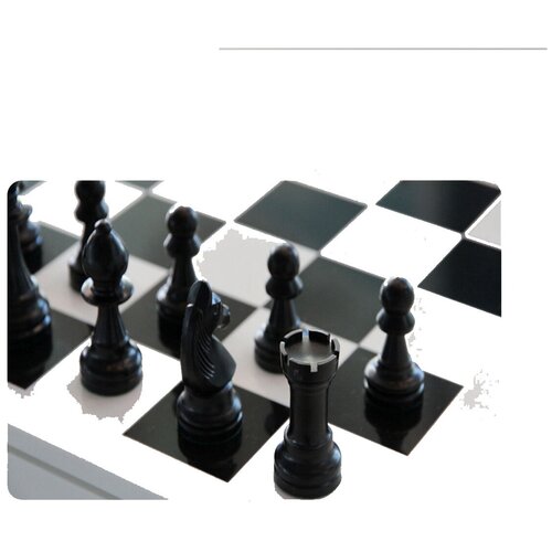 Коврик для мыши 420*290*3 CoolPodarok Шахматы Шахматная доска Черные фигуры