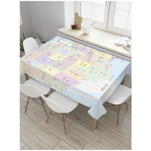 Скатерть прямоугольная JoyArty на кухонный стол "Канадские краски" из оксфорда, 120x145 см