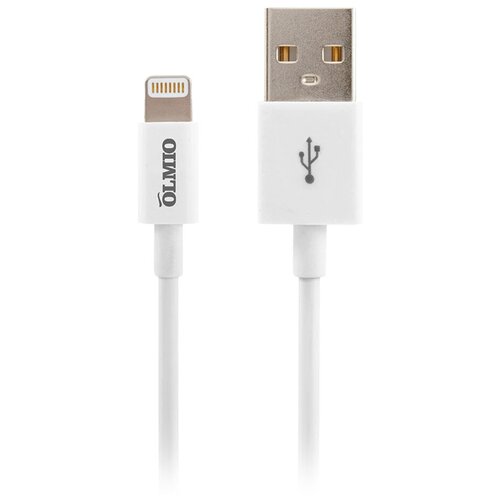 Кабель MFI USB 2.0 Apple iPhone/iPod/iPad с разъемом 8pin 1 м белый Olmio 038903