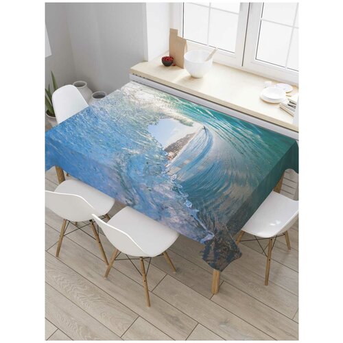 Скатерть прямоугольная JoyArty на кухонный стол "Петля под волной" из оксфорда, 120x145 см