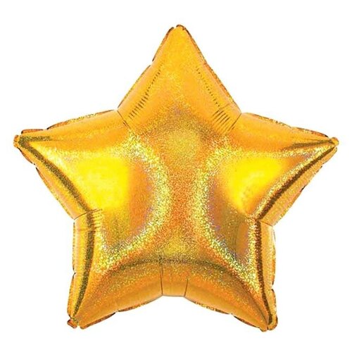 Шар фольгированный 18" "Звезда", голография, цвет золотой