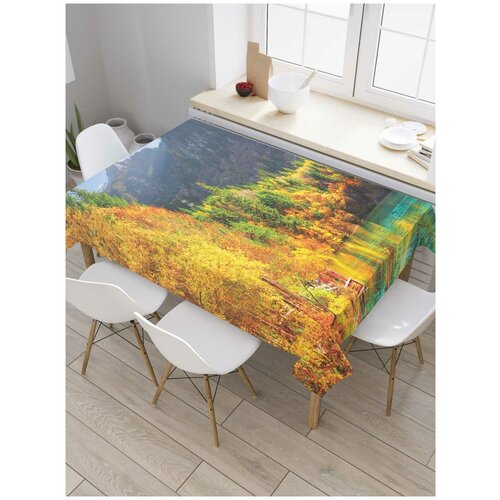Скатерть прямоугольная JoyArty на кухонный стол "Сочные цвета осенней природы" из оксфорда, 120x145 см