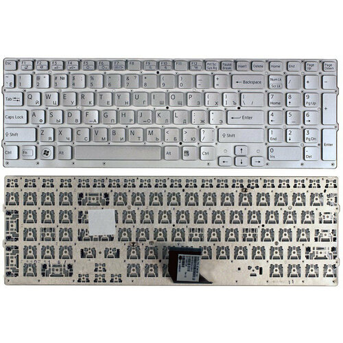 Клавиатура для Sony Vaio NSK-SE1BF серебристая без рамки