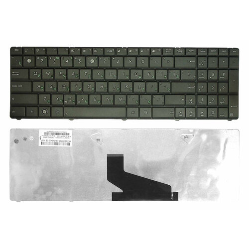 Клавиатура для ноутбука Asus K52J, русская, черная без рамки