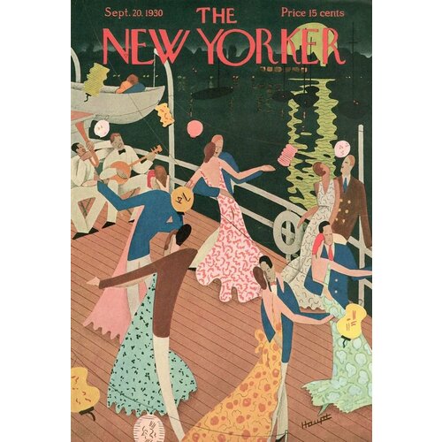 Плакат, постер the new yorker обложка. Нью йоркер на холсте, размер 60х84см