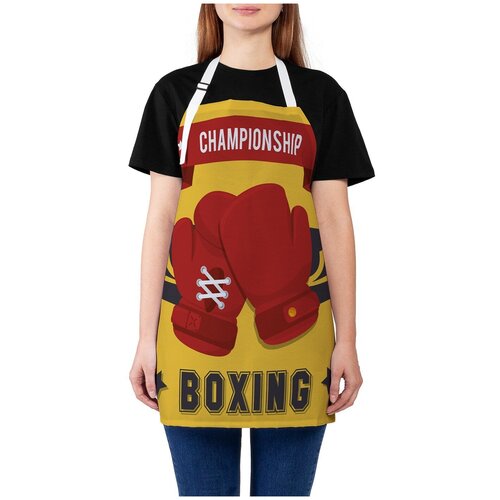 Фартук женский JoyArty для готовки "Чемпионат по боксу", универсальный размер