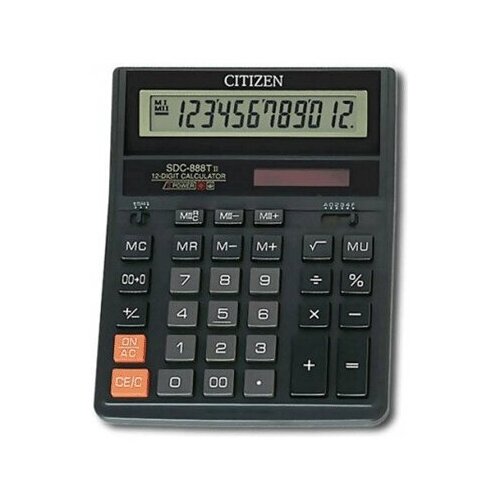 Калькулятор CITIZEN SDC-888ТII 12-ти разр, 2-е питание, MII, MU, A0234F, 00->0, SQRT, 031847