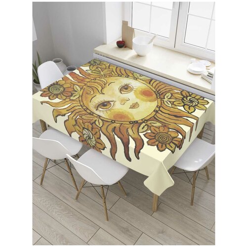 Скатерть прямоугольная JoyArty на кухонный стол "Милое солнышко" из оксфорда, 180x145 см
