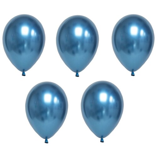 BOOMZEE BXMS-30 Набор воздушных шаров 30 см 5 шт. 02_ хром металлик синий