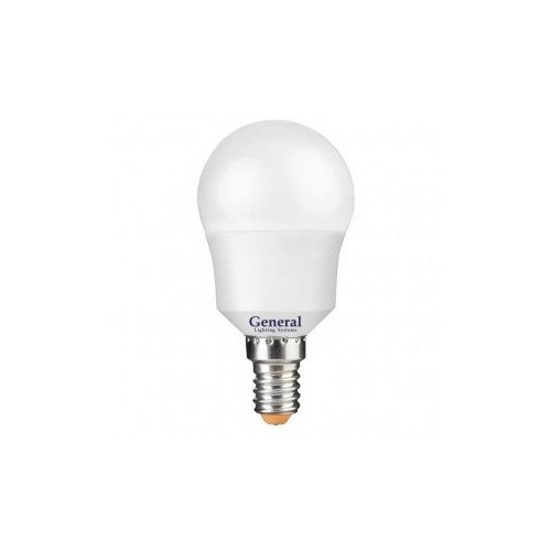 Светодиодная LED лампа General шар P45 E14 12W 6500K 6K 45х80 пластик/алюм GLDEN-G45F-12-230-E14-6500 661103 (упаковка 25 штук)