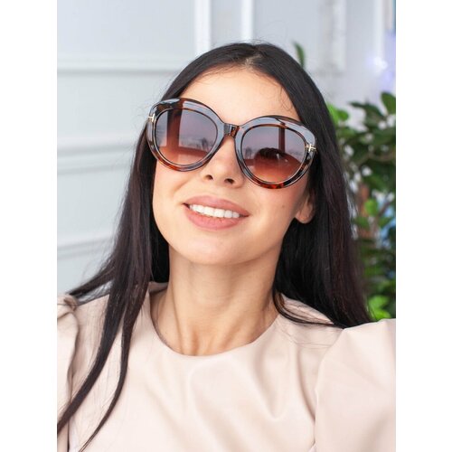 Солнцезащитные очки Неушанка, оранжевый, коричневый