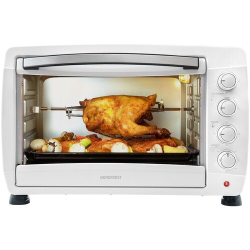 Мини-печь NORDFROST RC 450 W , электрическая настольная духовка, 2 000 Вт, 45л, конвекция, гриль, таймер до 120 минут, 3 режима нагрева, белый