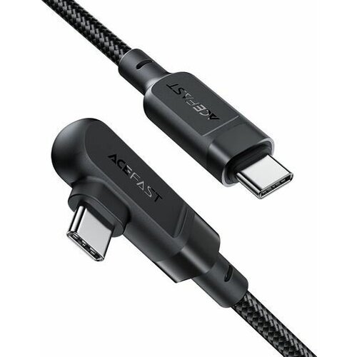 Кабель угловой ACEFAST C5-03 USB-C to USB-C 100W right angled aluminum alloy charging data cable. Цвет: черный