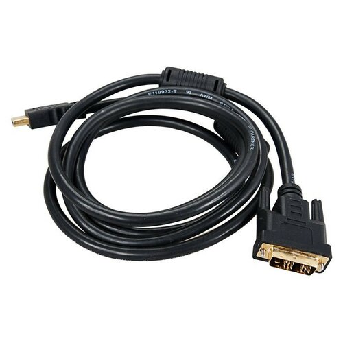 Кабель HDMI - DVI-D, М/19М, 1.5 м, фер, поз. р, Rexant, чер, 17-6303