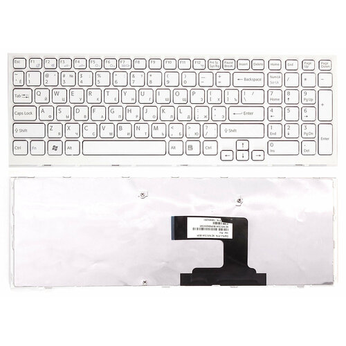 Клавиатура для Sony Vaio VPC-EL белая с рамкой