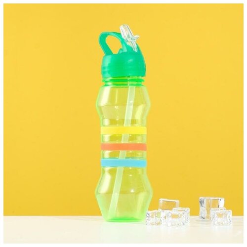 Фляжка-бутылка «Три полоски», объем 750 мл, цвет зеленый