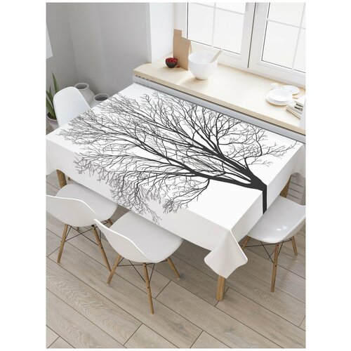Скатерть прямоугольная JoyArty на кухонный стол "Листья опали" из оксфорда, 180x145 см