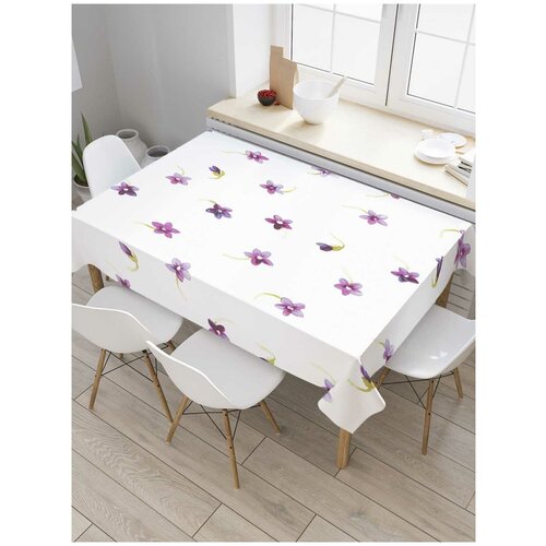 Скатерть прямоугольная JoyArty на кухонный стол "Цветочный перелет" из оксфорда, 120x145 см
