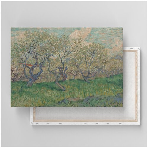 Картина на холсте с подрамником / Van Gogh / Ван Гог - Фруктовый сад в цвету сливы